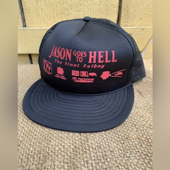 Vintage | Accessories | Vintage Jason Goes To Hell Snapback Mesh Hat ...